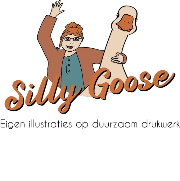 Silly Goose - Eigen illustraties op duurzaam drukwerk.